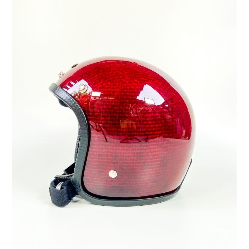 Jual Slimhead Helmets 500Ttx RAW Candy Red. Helm Vespa, Helm Harley ...