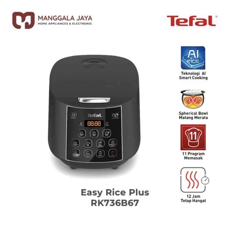 Jual Tefal Rice Cooker Easy Rice Plus 1.8 Liter RK736B Penanak Nasi ...