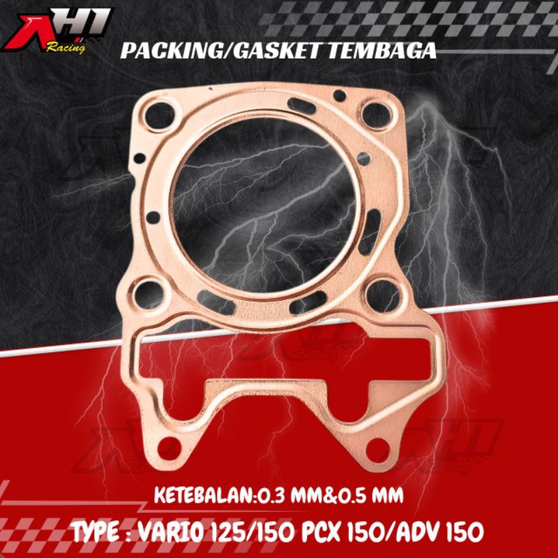 Jual Perpak Gasket Paking Packing Blok Head Tembaga Vario 125 150 Pcx Adv 125 150 AH1 Racing 0.3 ...