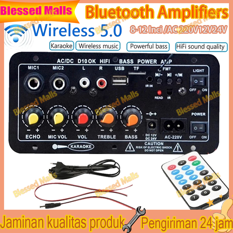 Jual D10 Amplifier Board 8-12 Inci Bluetooth 5.0 Amplifiers HIFI BASS ...