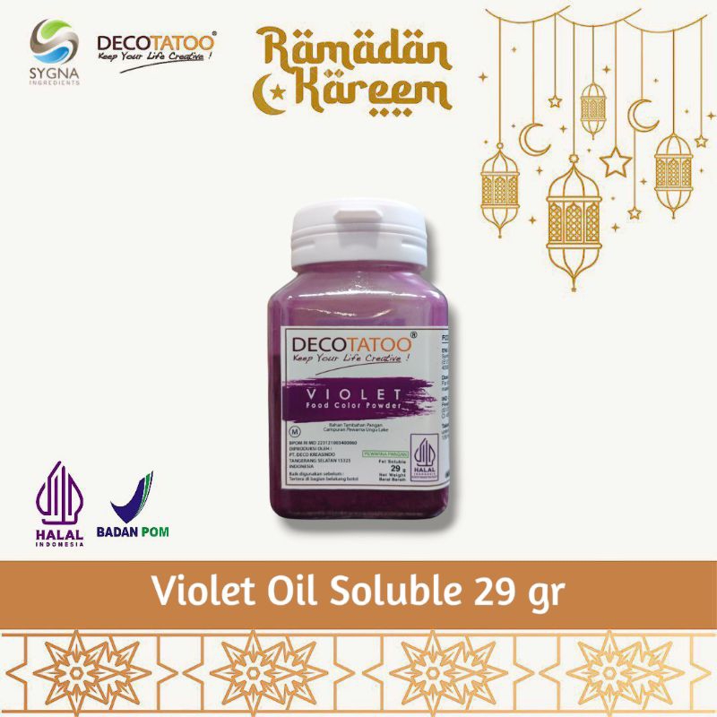 Jual Pewarna Makanan - Oil Soluble Decotatoo - Violet Color | Shopee ...