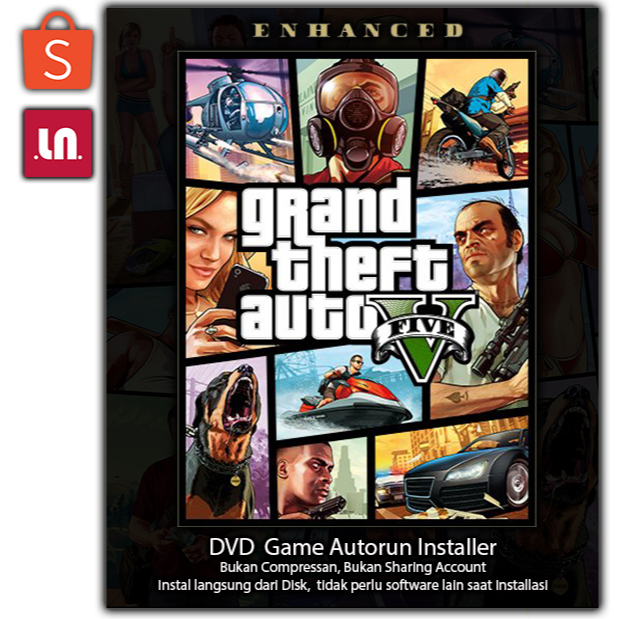 Jual Grand Theft Auto V Enhanced (2025) - GTA V Latest - PC DVD Game ...