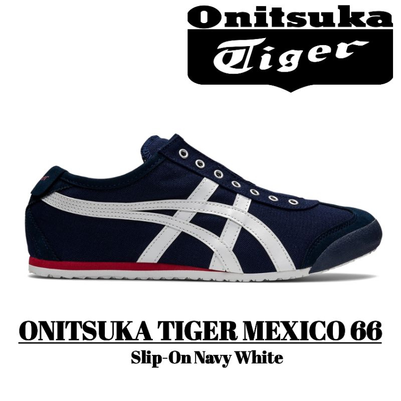 Jual Sepatu Onitsuka Tiger Slip-On Navy White | Shopee Indonesia