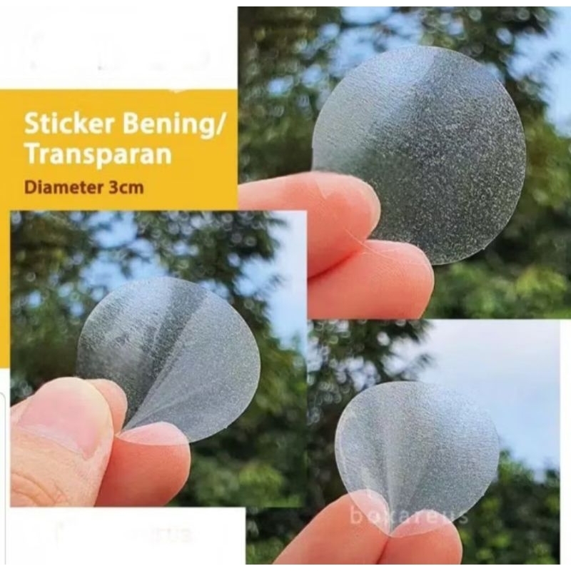 Jual Stiker Transparan diameter 3cm | Sticker Bening Stiker Bening ...