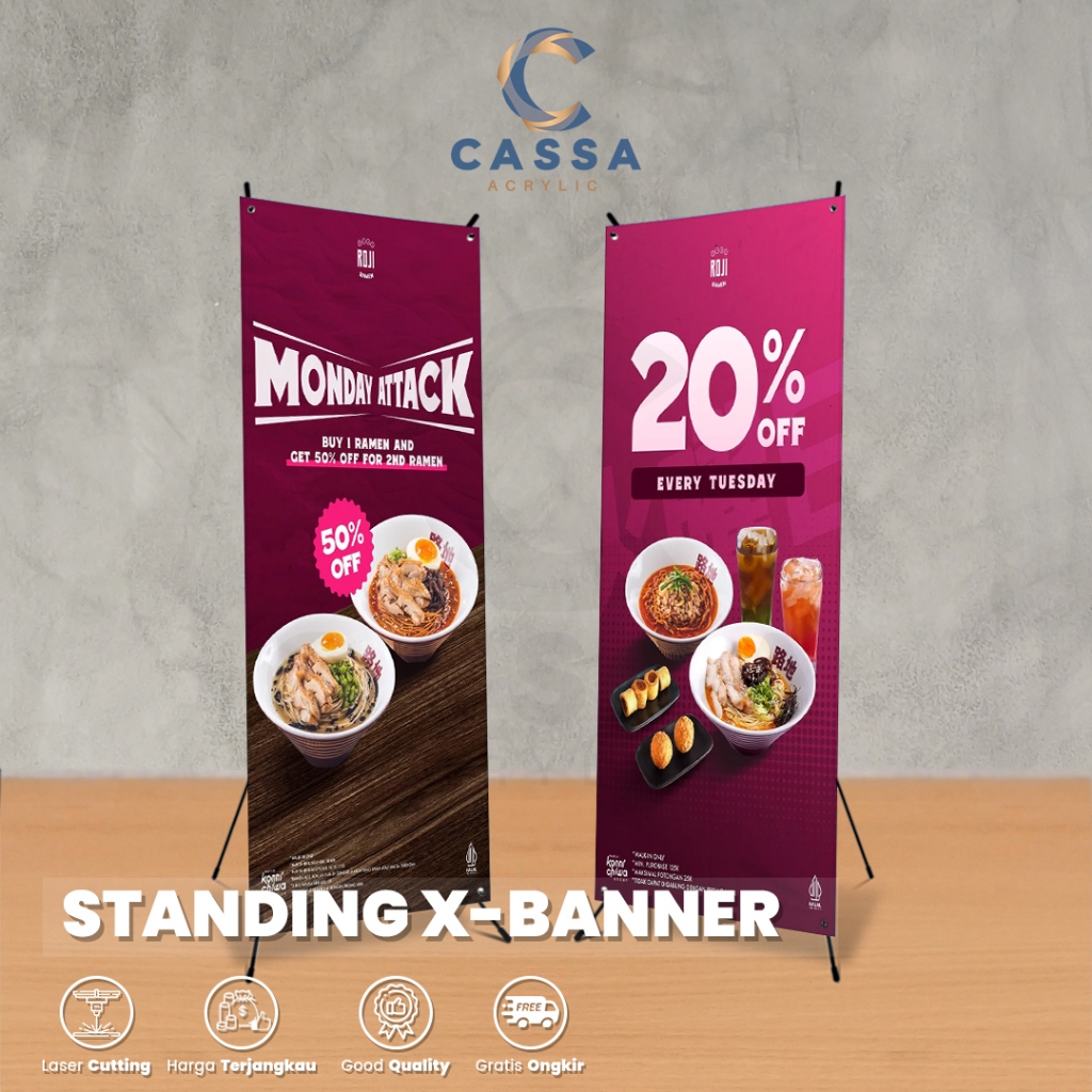 Jual Rangka X Banner Tripod Stand Banner Promosi Spanduk Standing ...
