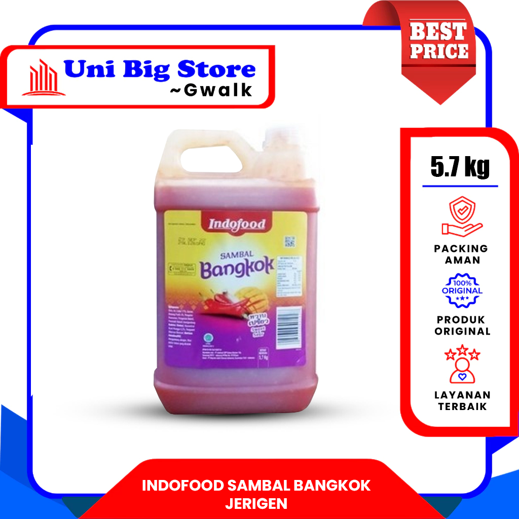 Jual INDOFOOD SAOS SAMBAL BANGKOK ASAM MANIS JERIGEN - 5.7 kg | Shopee ...