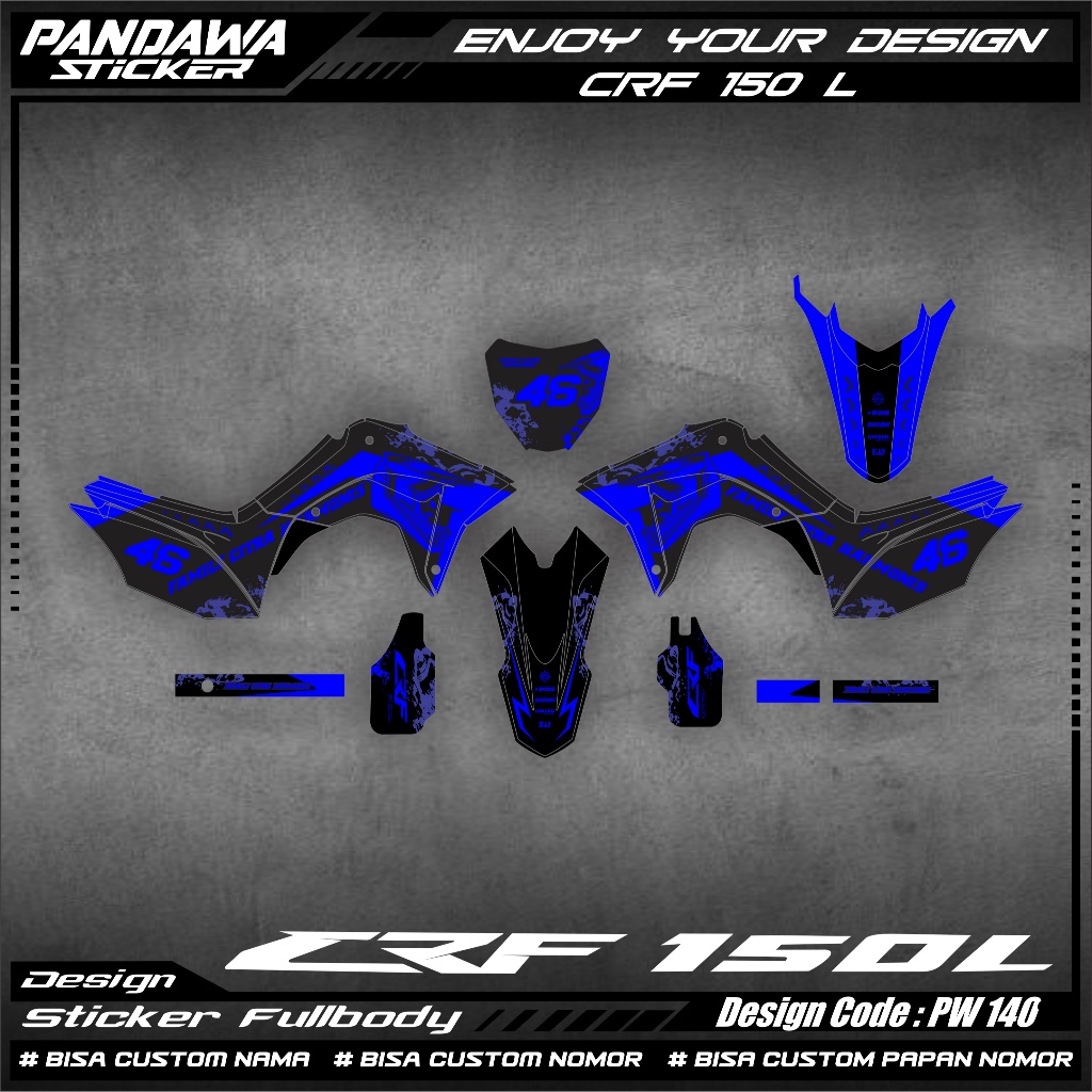 Jual Stiker Decal CRF 150 L Full Body Sticker Dekal CRF 150 L Desain Terbaru PW-140 | Shopee ...