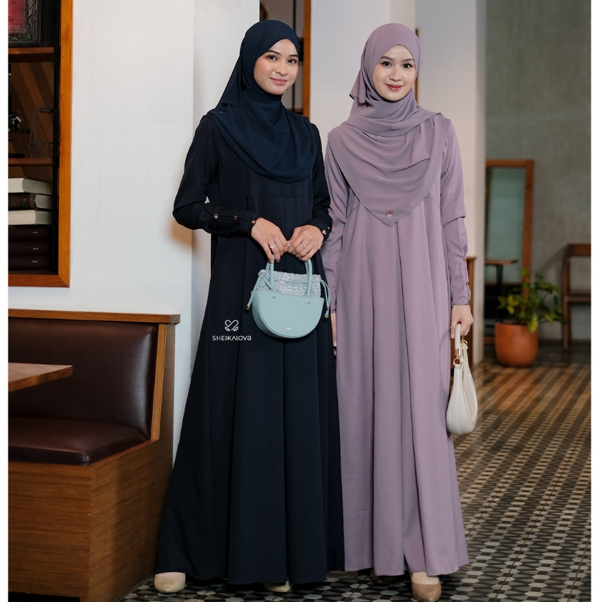 Jual Sheika Hijab - Rayne Dress (Gamis Polos Syari Dress only Gamis Wanita Elegan Haji Dress ...