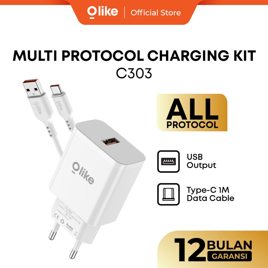 Jual Olike Charger VOOC 18W Palm C303 Series QC3.0 Fast Charge Turbo ...