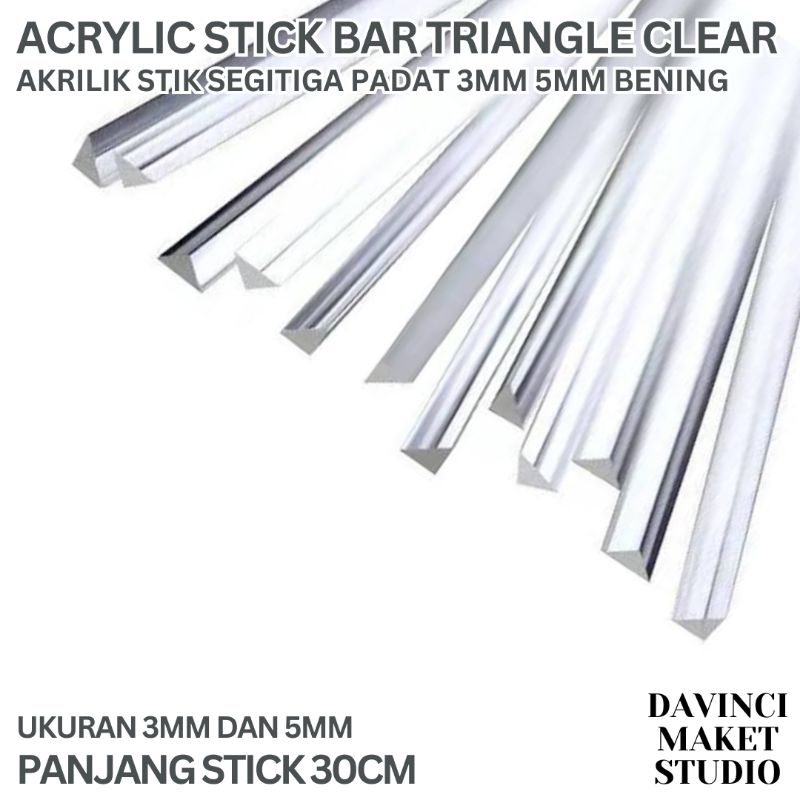 Jual Acrylic Stick Triangle Solid - Stik Akrilik Segitiga Siku Padat ...