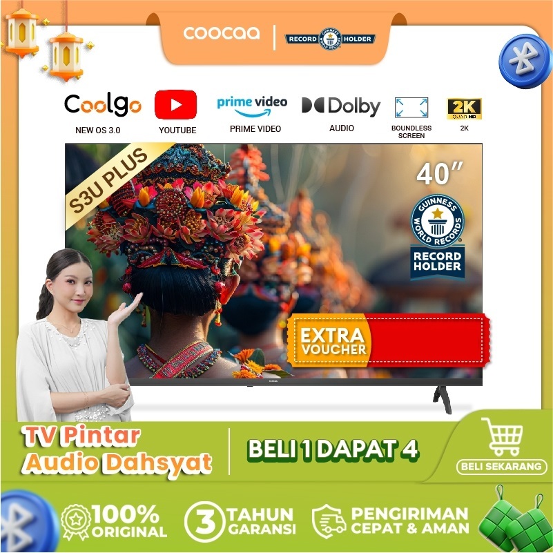 Jual COOCAA 40 inch Frameless Smart TV Digital LED FHD 2K | Smart TV ...