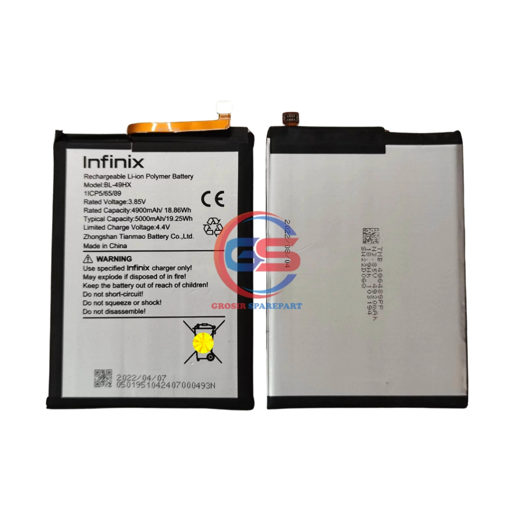 Jual BATERAI / BATTERY / BATRE INFINIX HOT 20 5G / X666 / X666B BL-49HX ...