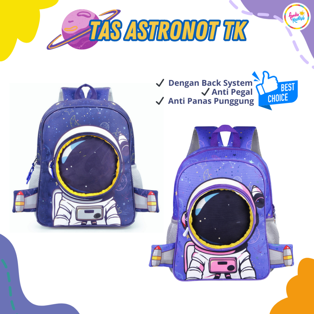 Jual Tas Sekolah Anak TK PAUD Laki - Laki Perempuan Ransel Astronot ...