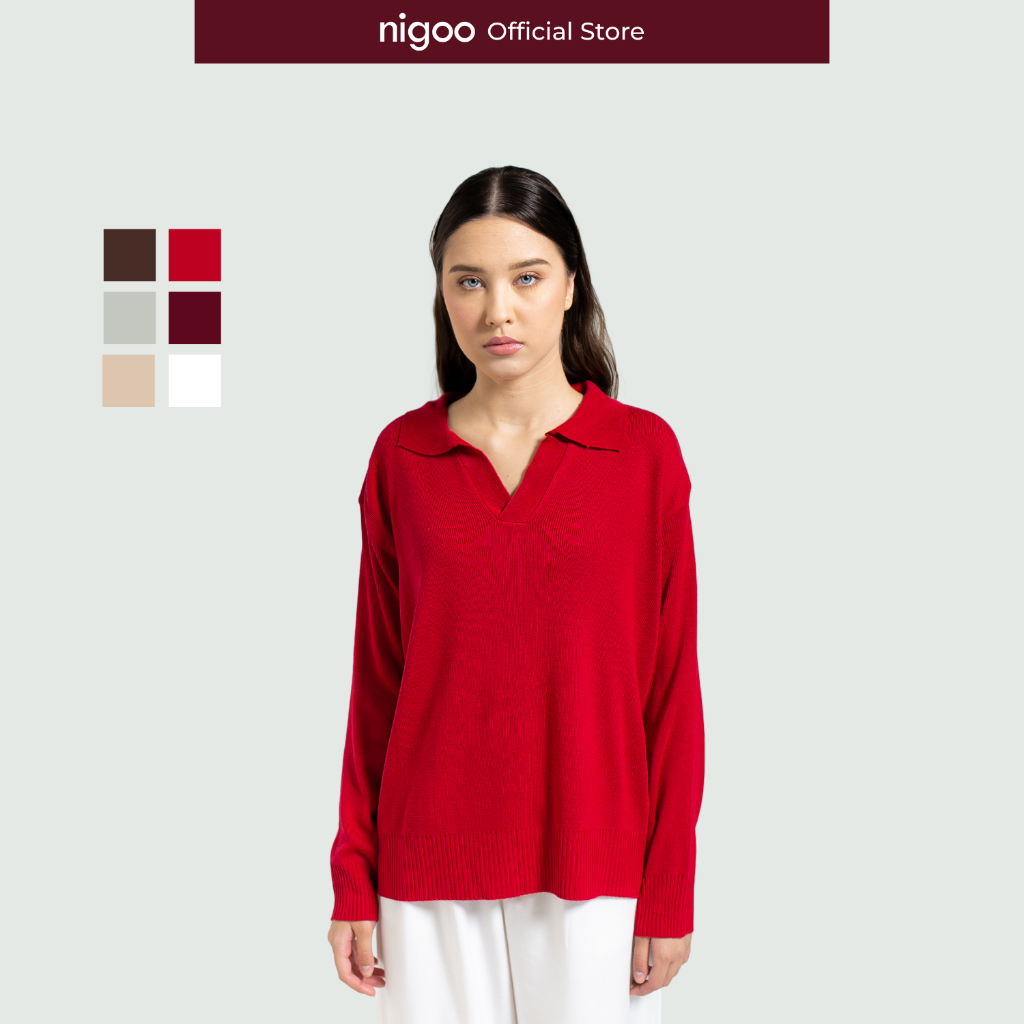 Jual NIGOO Miria Oversize Top Knitwear Wanita | Shopee Indonesia
