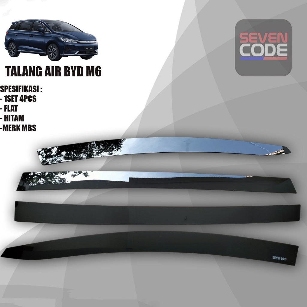 Jual TALANG AIR BYD M6 HITAM FLAT SIDE VISOR BYD M6 HITAM MODEL FLAT ...