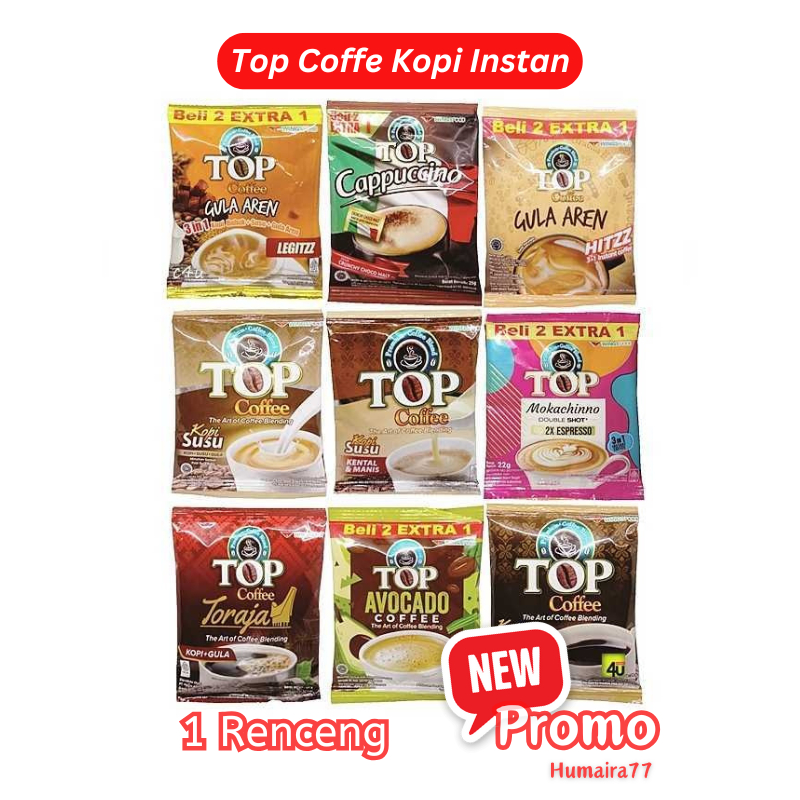 Jual (12-15 Sachet) Top Coffe 1 Renceng / Kopi Instan Sachet Gula Aren ...