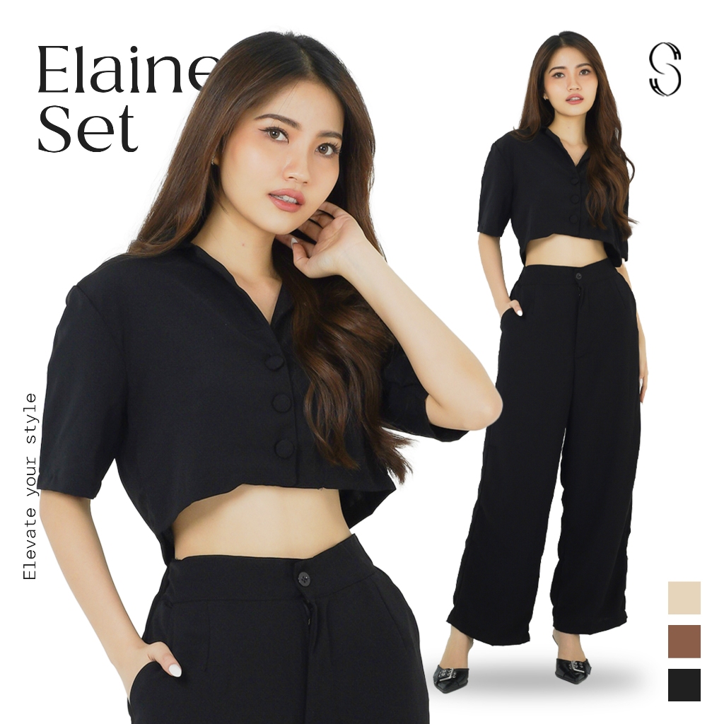 Jual Halostylo Elaine Set Long Kulot Crop Top | Shopee Indonesia