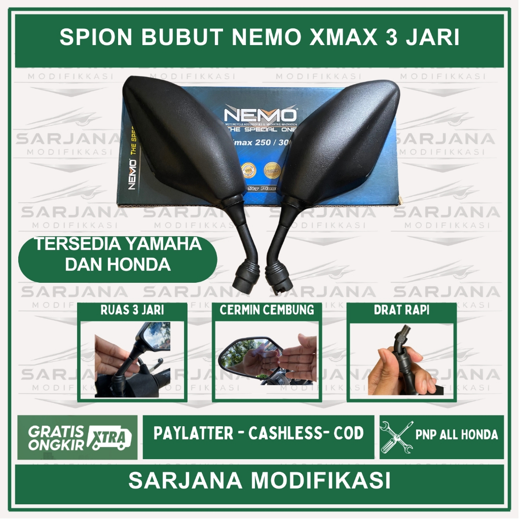 Jual Spion Bubut Xmax NEMO 3 Jari bisa untuk Xmax beat ADV VARIO scoopy spacy PCX CB Verza Genio ...