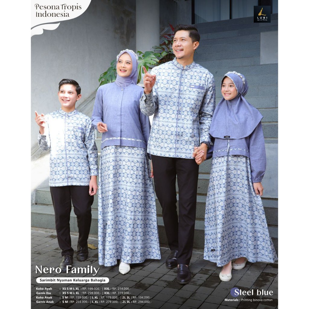 Jual SARIMBIT LUBI 2025 TERBARU PREMIUM NERO FAMILY WARNA STEEL BLUE ...