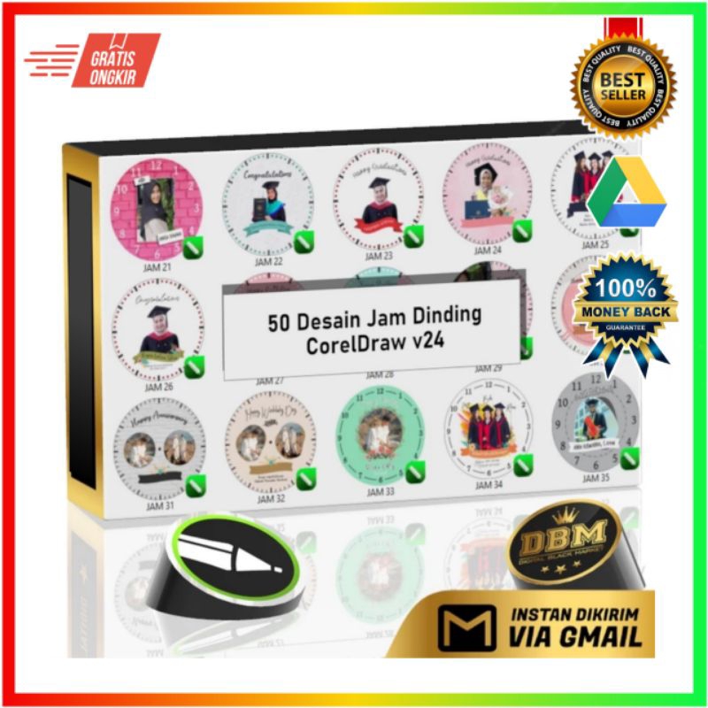 Jual 50 Desain Jam Dinding Custom CDR v24 Coreldraw - Template | Shopee ...