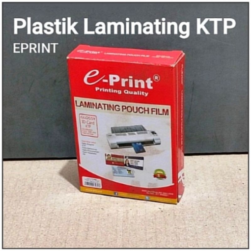 Jual 1 Pak Plastik Laminating KTP isi 100 Lembar EPRINT 100 Micron ...