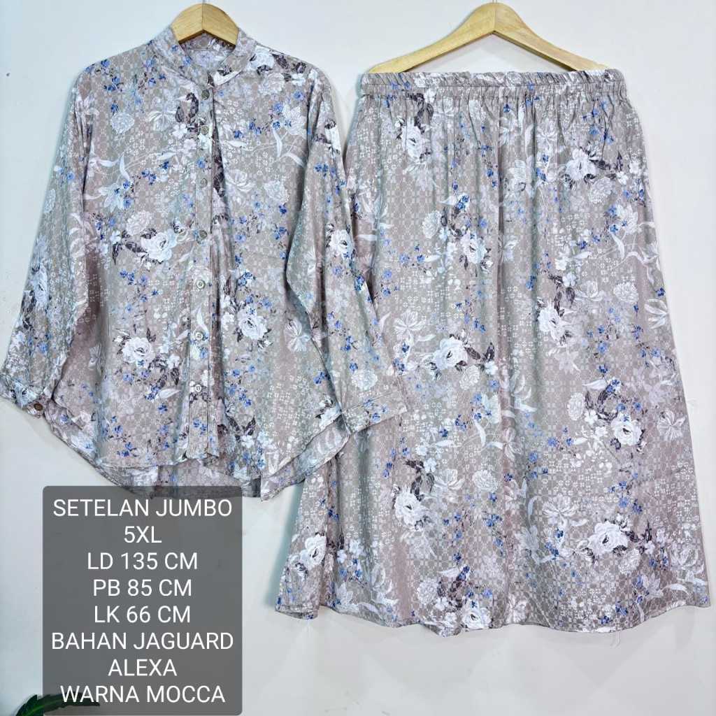 Jual Setelan Rok Jumbo Bigsize Ld 135 Cm Model Atasan Kemeja Kekinian ...