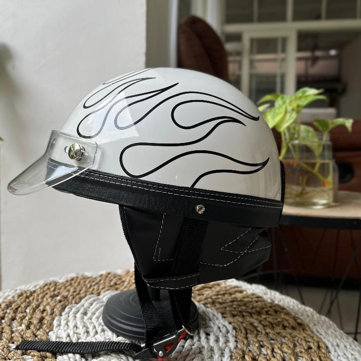 Jual Helm Chip Retro Motif Api Gratis Topi Pet Vintage | Shopee Indonesia