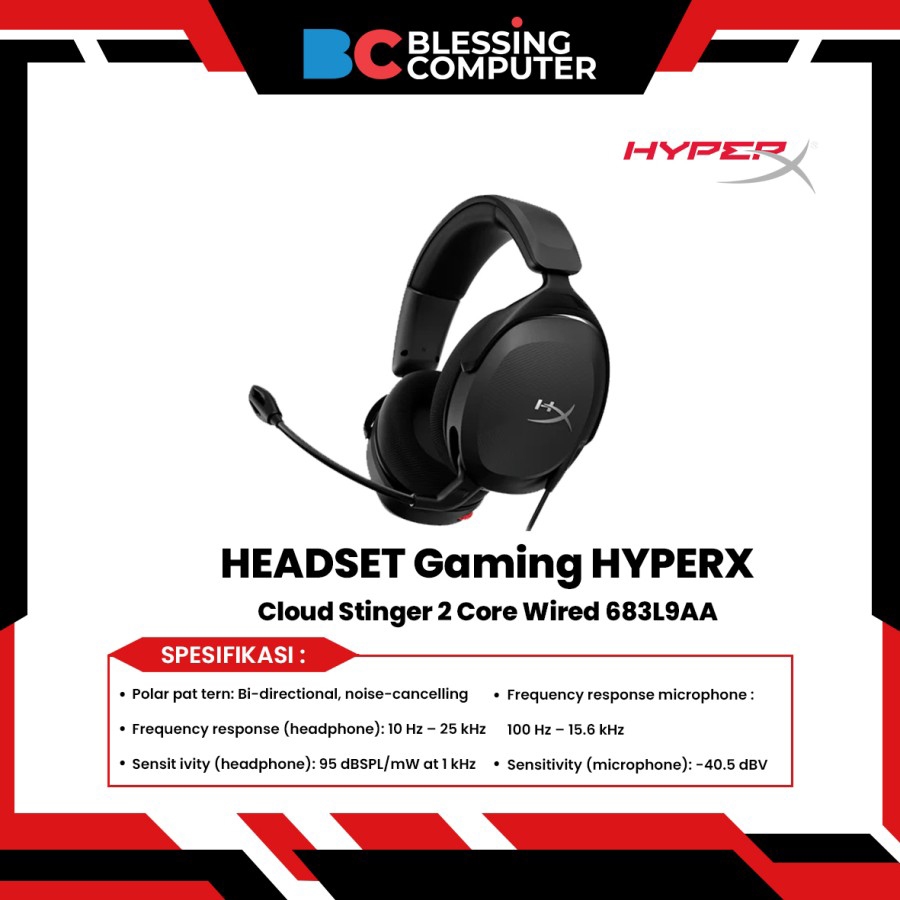 Jual HEADSET Gaming HYPERX Cloud Stinger 2 Core Wired 683L9AA | Shopee Indonesia
