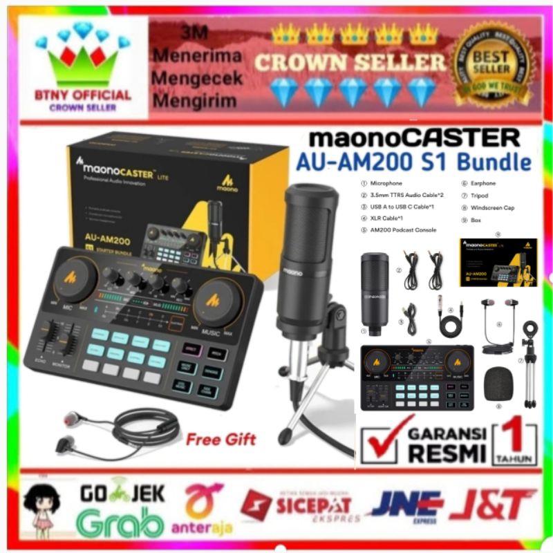 Jual MAONO CASTER Lite AU-AM200 S1 Bundle Mixer Podcast Sound card ...