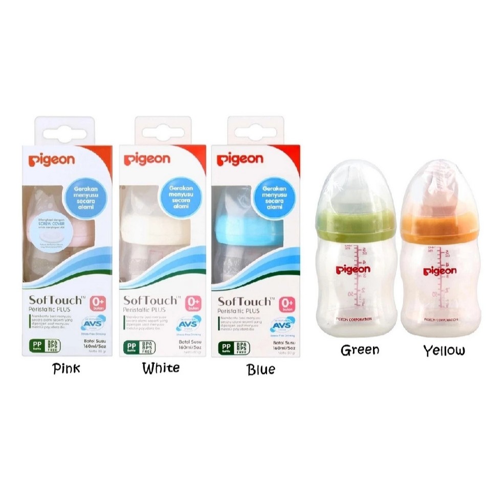 Jual Pigeon Baby Botol Susu Wide Neck BPP Softouch Nipple 160 ml Isi 1 PC | Botol Susu Bayi ...
