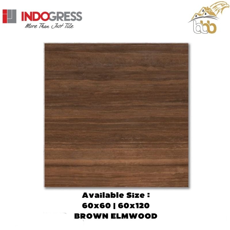 Jual granit lantai 60x60 indogress brown elmwood | Shopee Indonesia