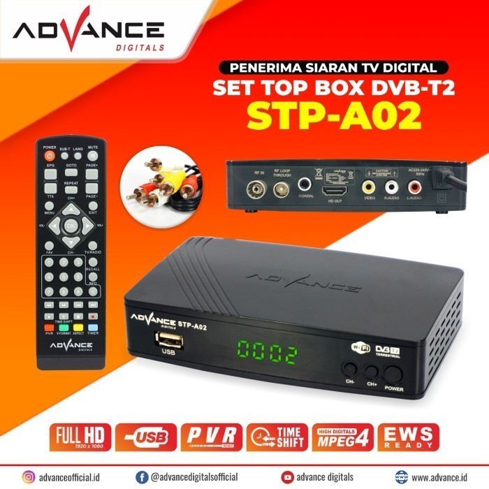 Jual Set Top Box Advance STP-A02 / A01 STB Penerima Siaran Digital Full HD Setup Box TV Digital ...