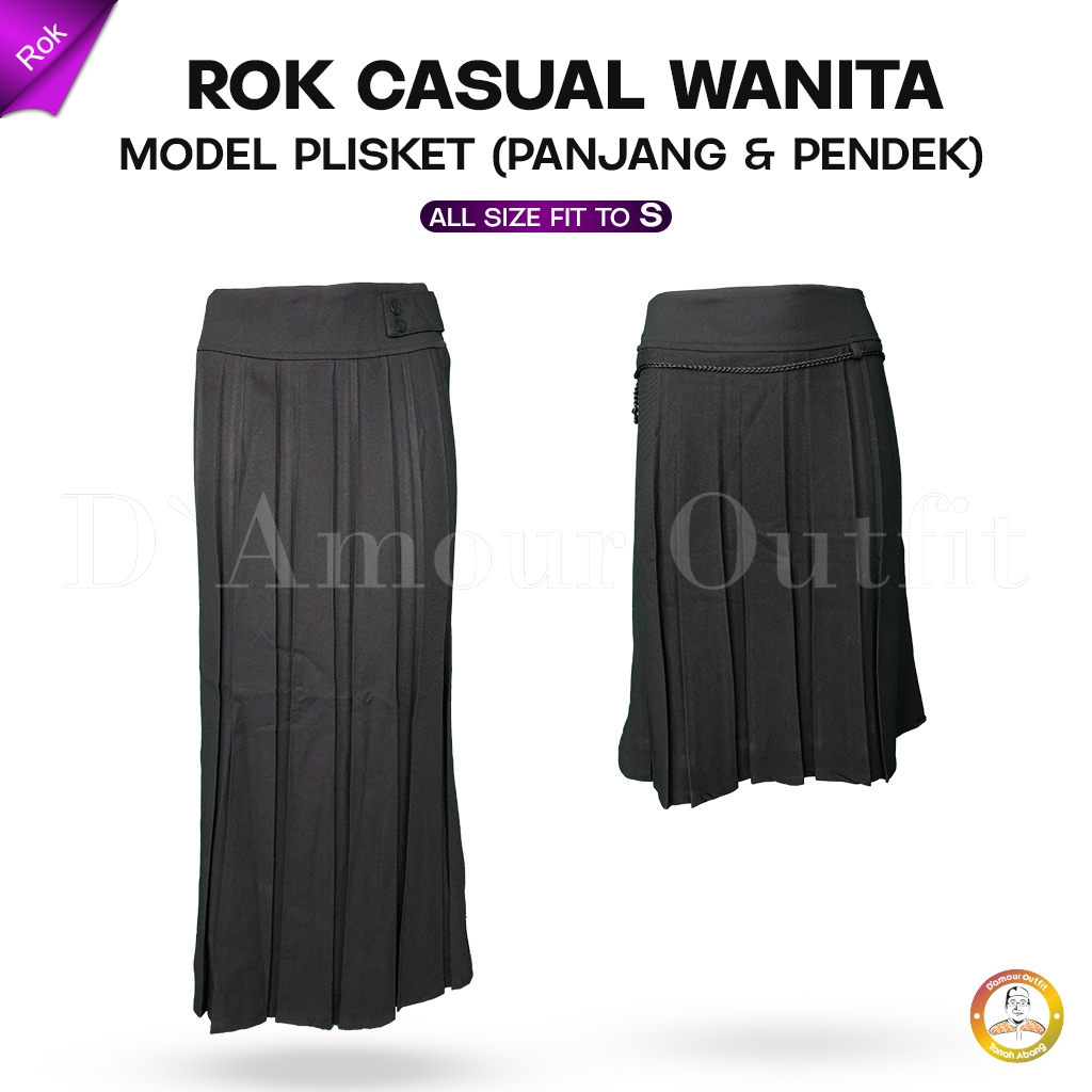 Jual Rok Span Plisket Panjang & Pendek Wanita Formal Pakaian Kantoran Long Skirt Perempuan ...