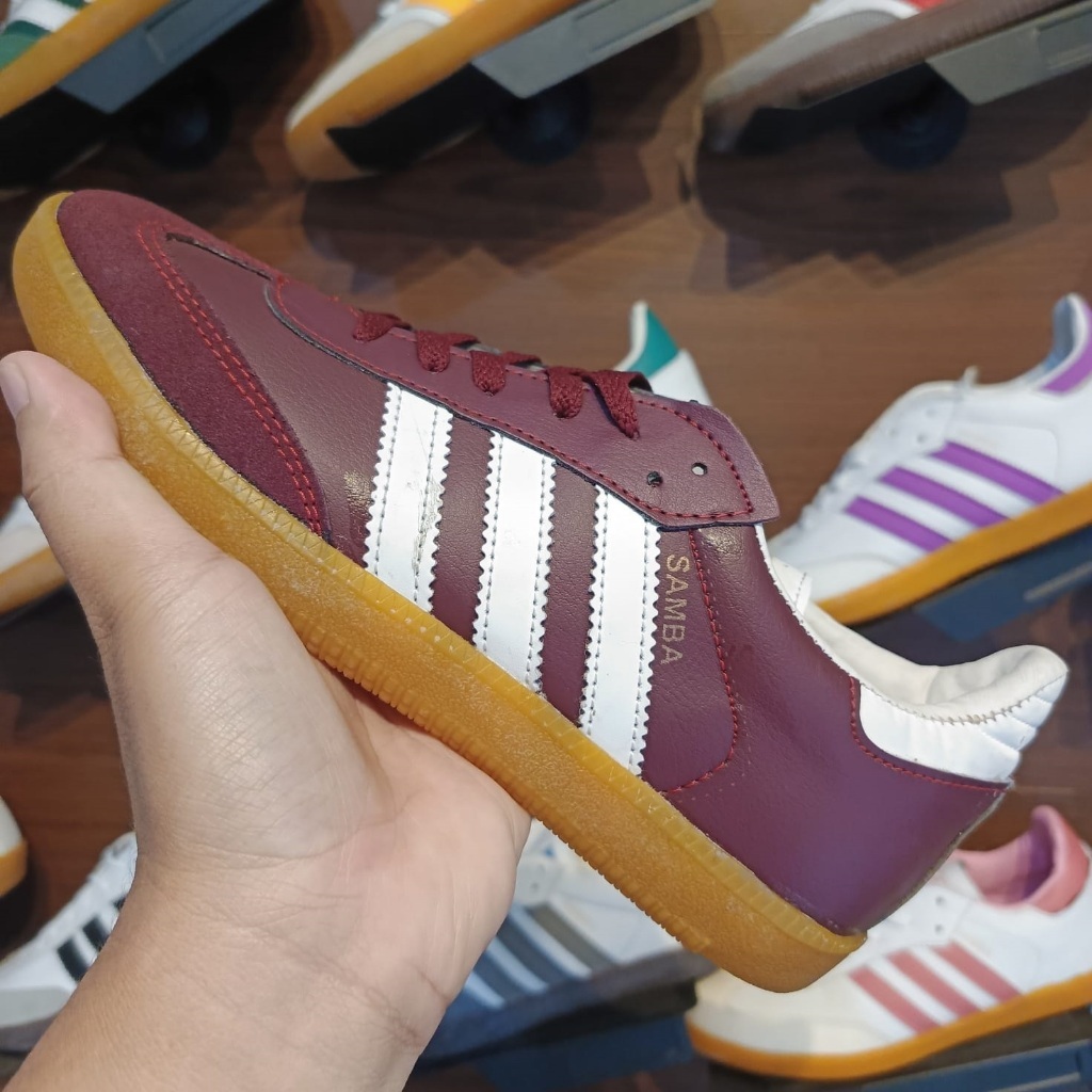 Jual Sepatu Samba OG Maroon Upper PU | Shopee Indonesia