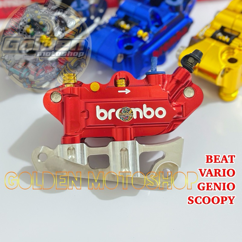 Jual KALIPER + BREKET DEPAN MONOBLOK 4 piston PNP BEAT,VARIO,GENIO,SCOOPY pemakaian disc standar ...