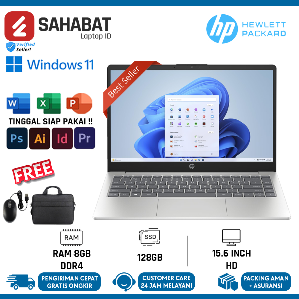 Jual HP 15 Intel CORE N200 ram 8gb ddr4 128gb ssd uhd graphic windows 11 home original | Shopee ...