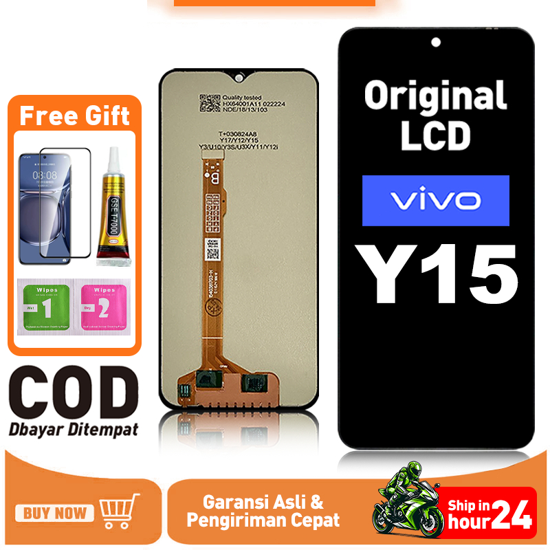 Jual LCD VIVO Y15 Original COD TOUCHSCREEN Fullset Crown Murah Asli Compatible For Glass Touch ...