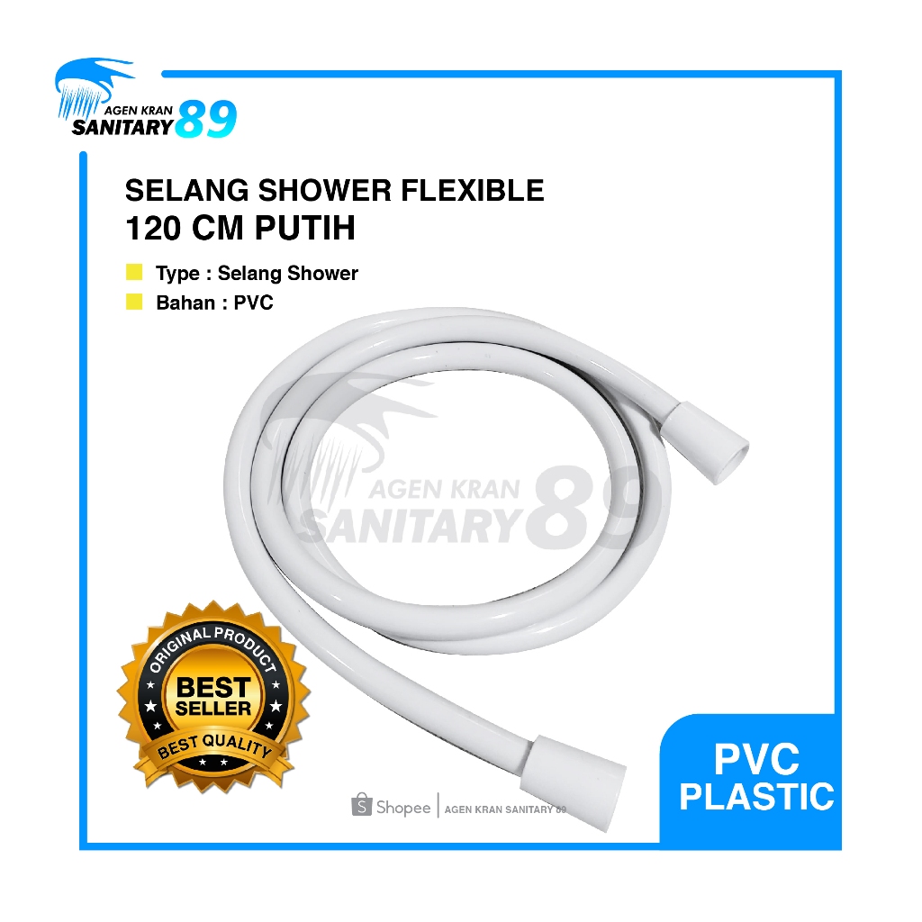 Jual SELANG SHOWER FLEXIBLE PVC PUTIH/SELANG FLEXIBLE STAINLESS SUS 304 ...