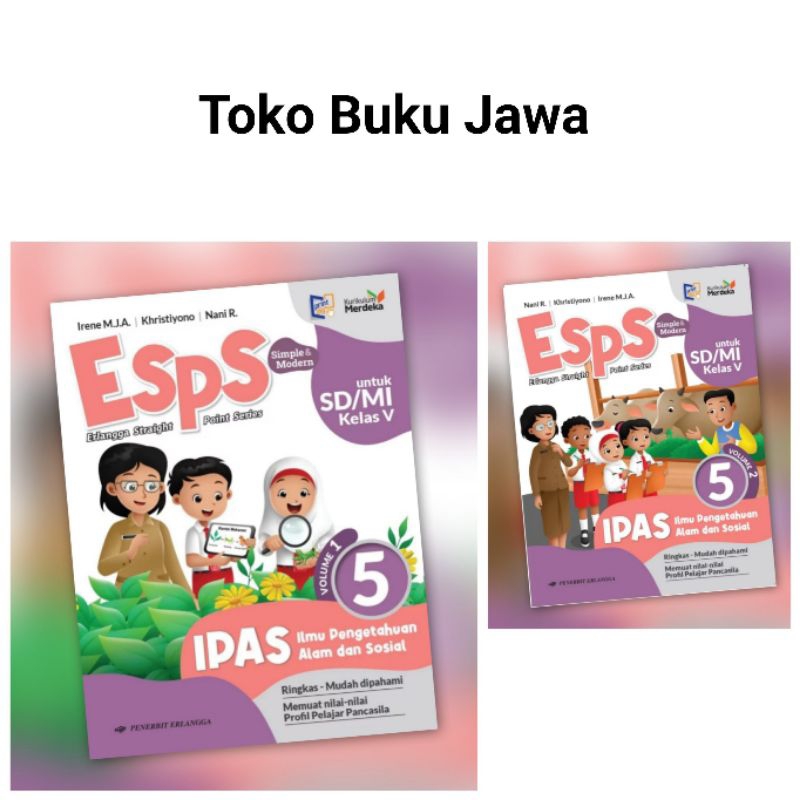 Jual [Erlangga] ORI Buku SD ESPS IPAS Kelas 5 SD / MI Vol 1 2 Kurikulum Merdeka Erlangga ...