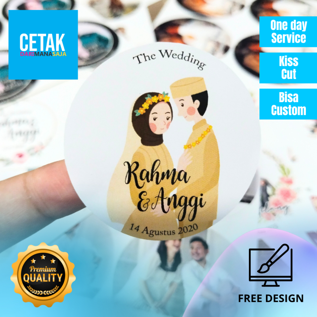 Jual Sticker Wedding Souvenir Stiker Pernikahan Custom Ucapan Nikah ...