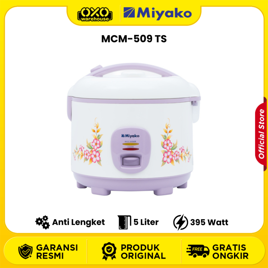 Jual Miyako Rice Cooker MCM-509 TS 1.8 L Magic Warmer Mejikom Low Watt ...