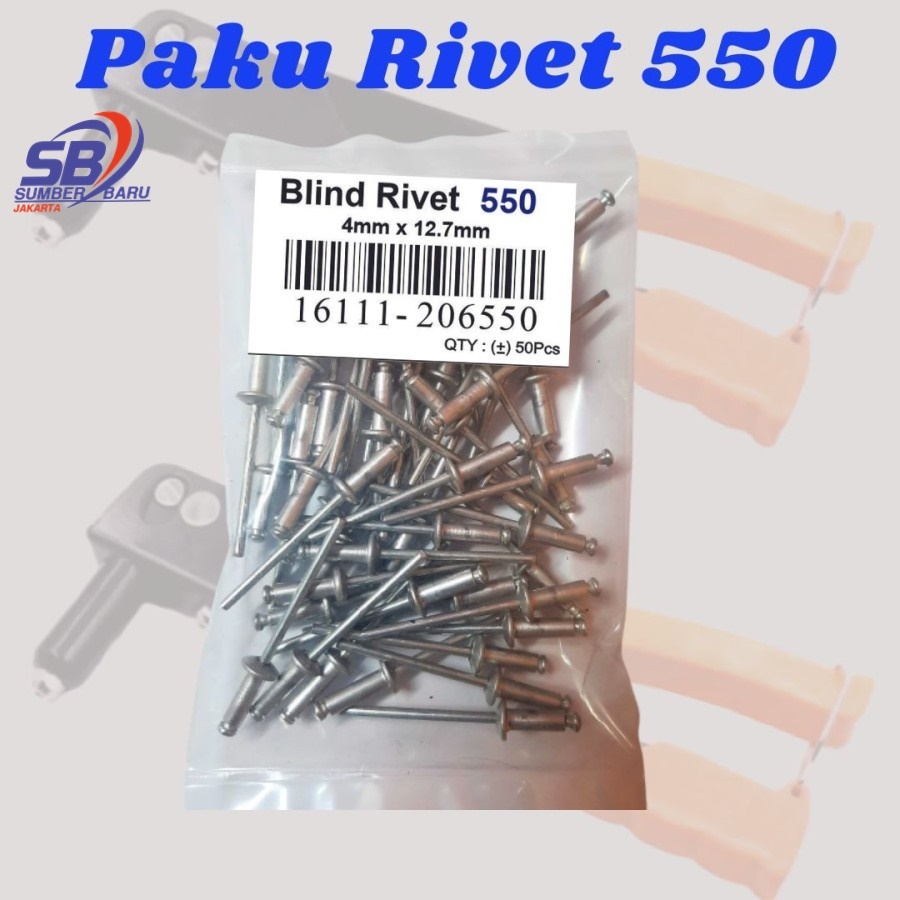 Jual SB Paku Rivet 550 Blind Rivetti Paku Tembak Ripet Knalpot 4 mm x ...