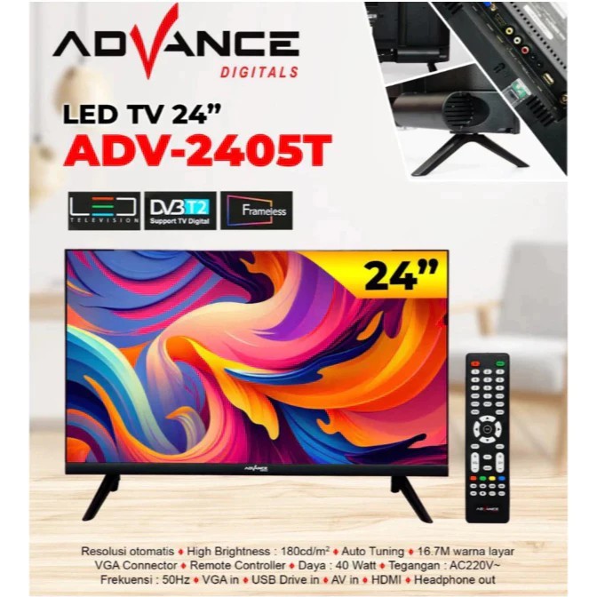 Jual Advance LED TV 24" ADV-240T LED TV DIGITAL 24 INCH - GARANSI RESMI ...