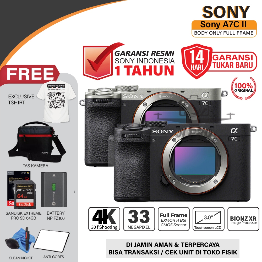 Jual Sony A7C II Body Only Mirrorless Camera Alpha A7CII A7 C Mark 2 Resmi | Shopee Indonesia