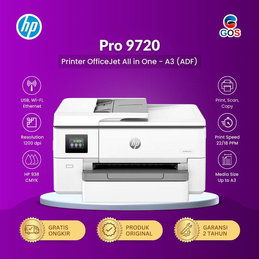 Jual HP OfficeJet Pro 9720 Wide Format All-in-One Printer (53N94C ...