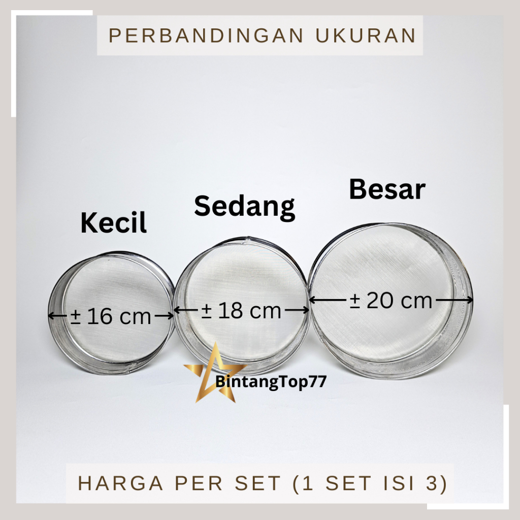 Jual Ayakan Tepung / Tapisan / Saringan Serbaguna Bulat Set Susun 3 ...