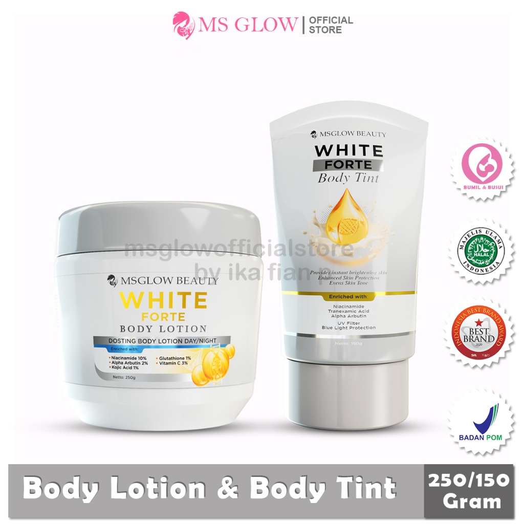 Jual Ms Glow White Forte Body Lotion Dosting dan White forte Body Tint ...