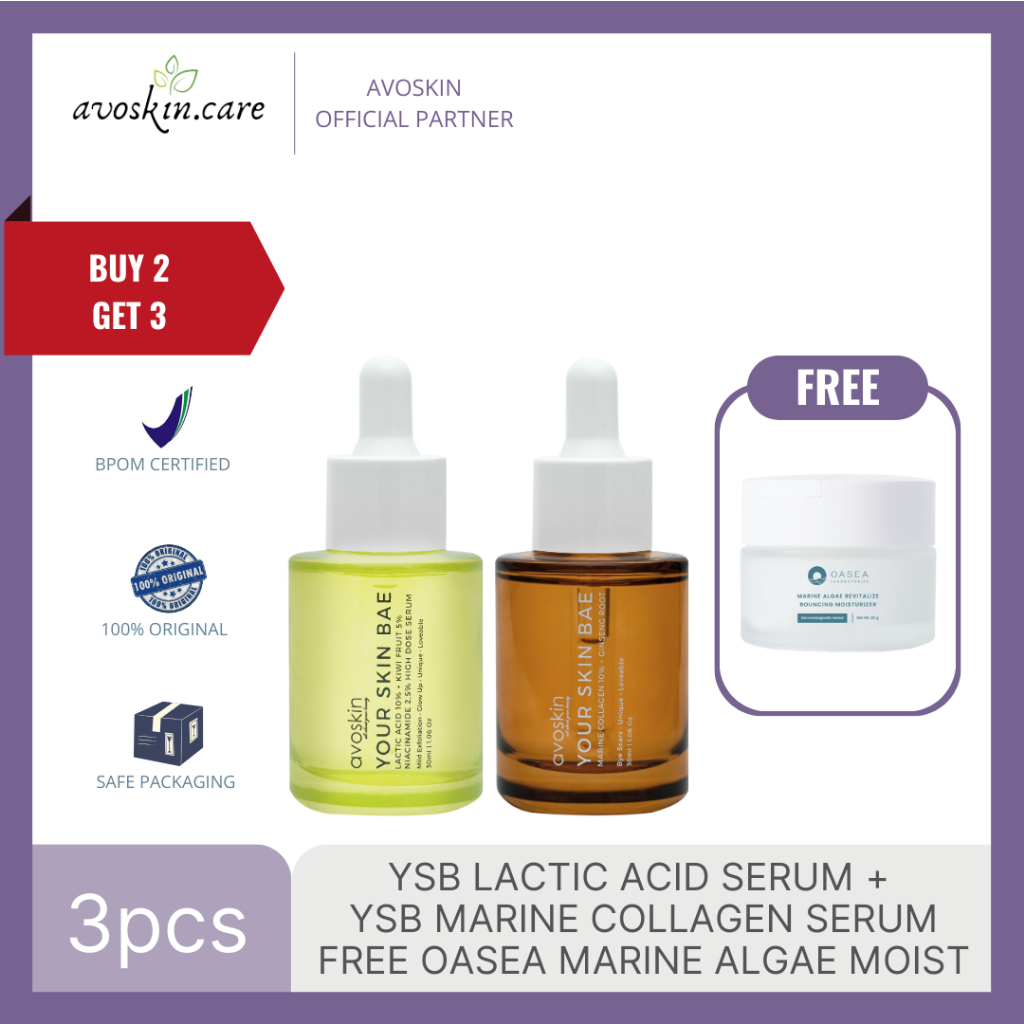 Jual Avoskin YSB Lactic Acid Serum + YSB Marine Collagen Serum + Free ...
