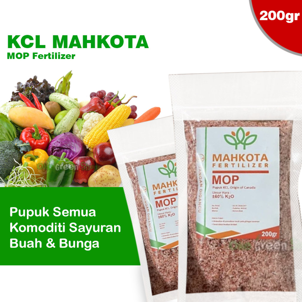 Jual 200gr - Pupuk KCL MOP Mahkota Origin Canada MURIATE OF POTASH ...