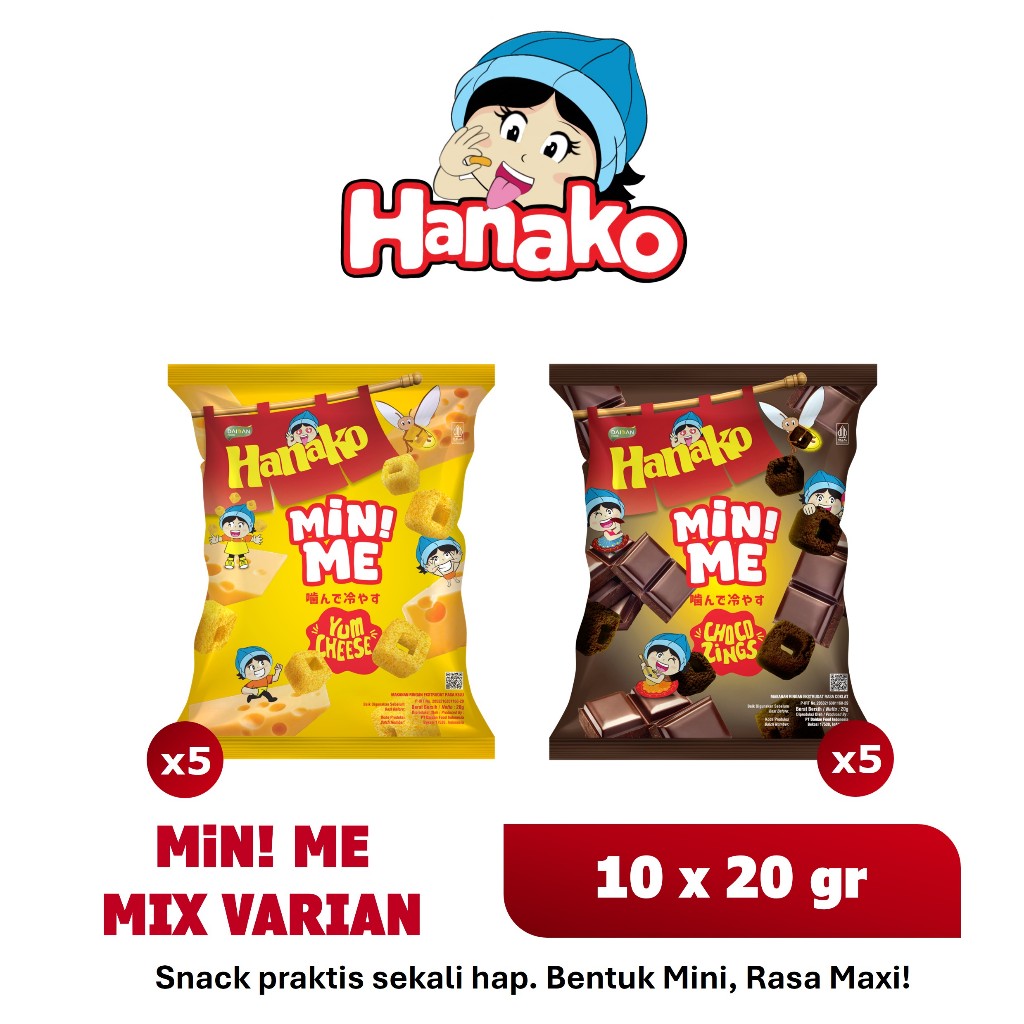 Jual Hanako Snack Mini Me Mix Varian 10 x 20 gr | Shopee Indonesia